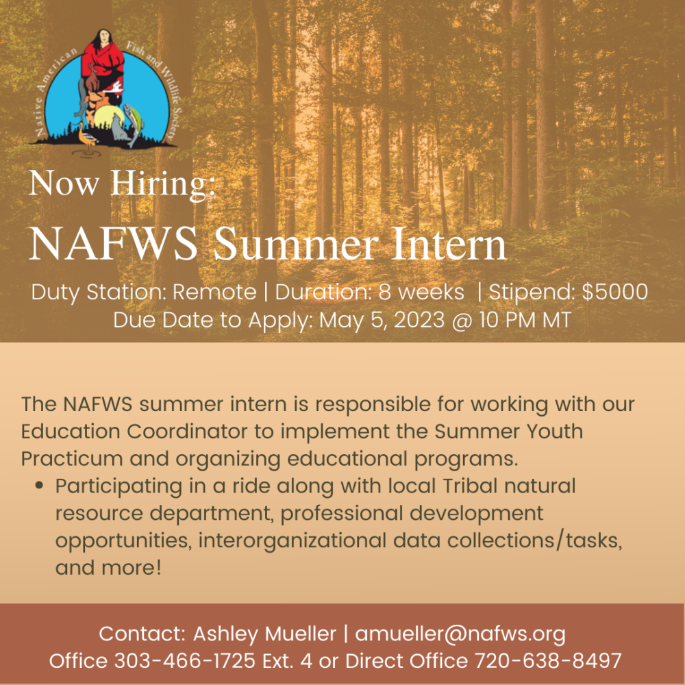 NAFWS Internship Program - Native American Fish and Wildlife Society